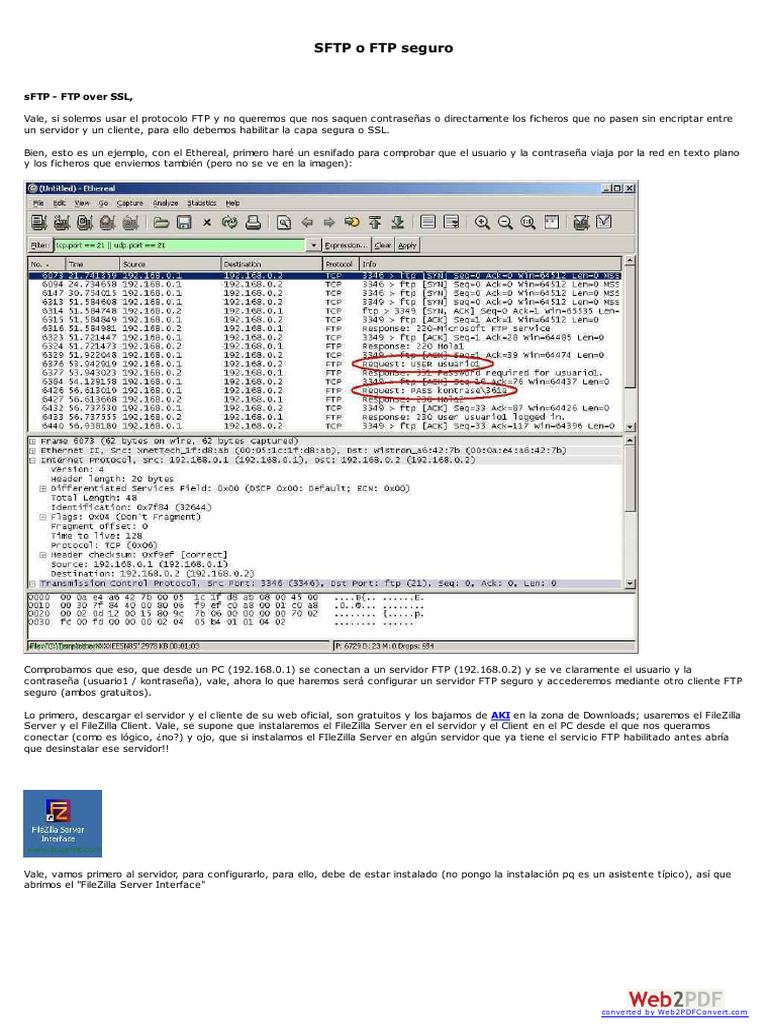Configurar FTP Seguro con FileZilla | PDF