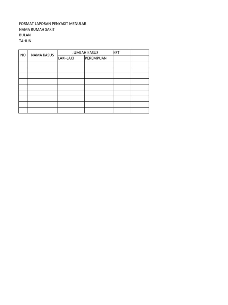 Format Laporan Penyakit Menular | PDF | Hukum