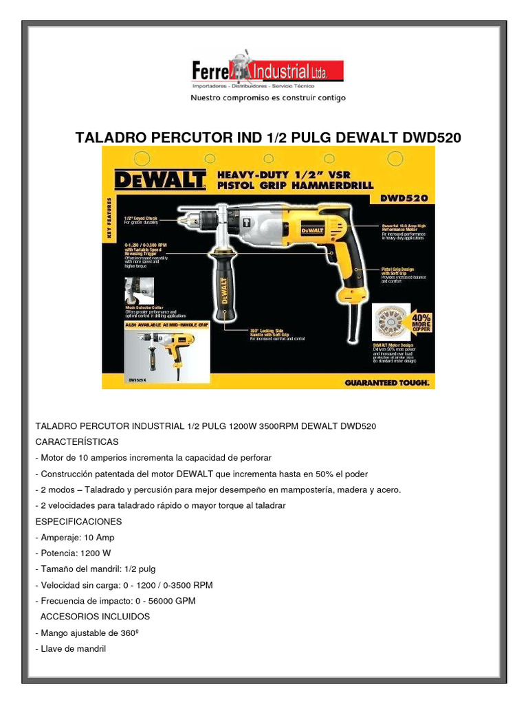 DWD520 Taladro Dewalt | PDF