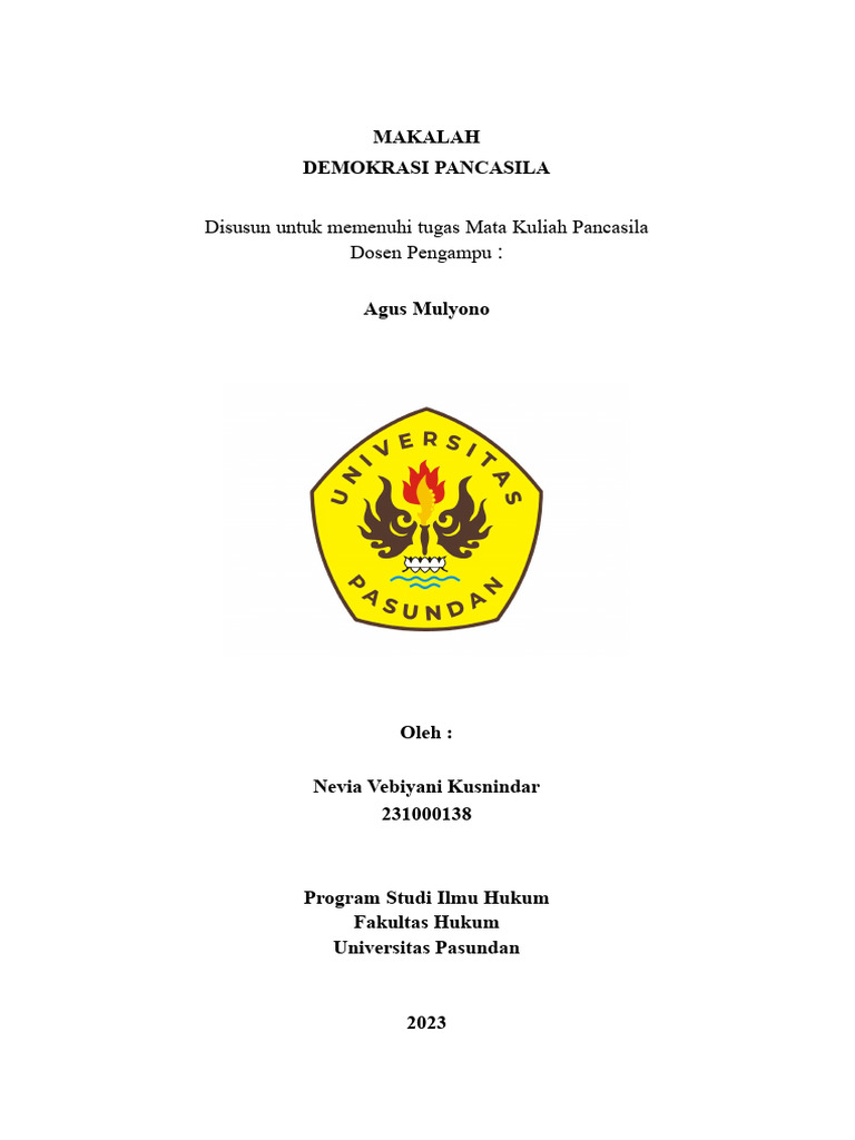 Makalah Demokrasi Pancasila | PDF