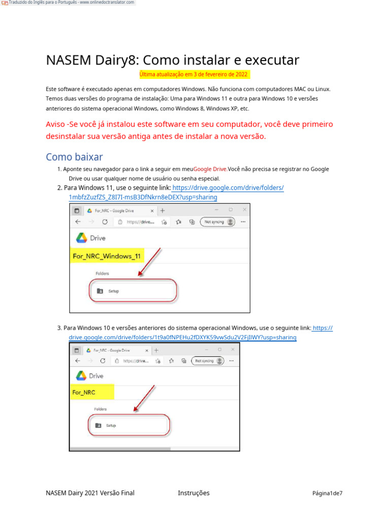 NASEM Dairy8 - Como Instalar e Executar | PDF | Microsoft Windows ...