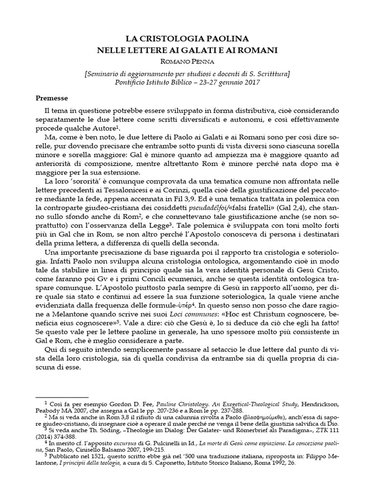 Cristologia Gal-Rom (R. Penna) | PDF
