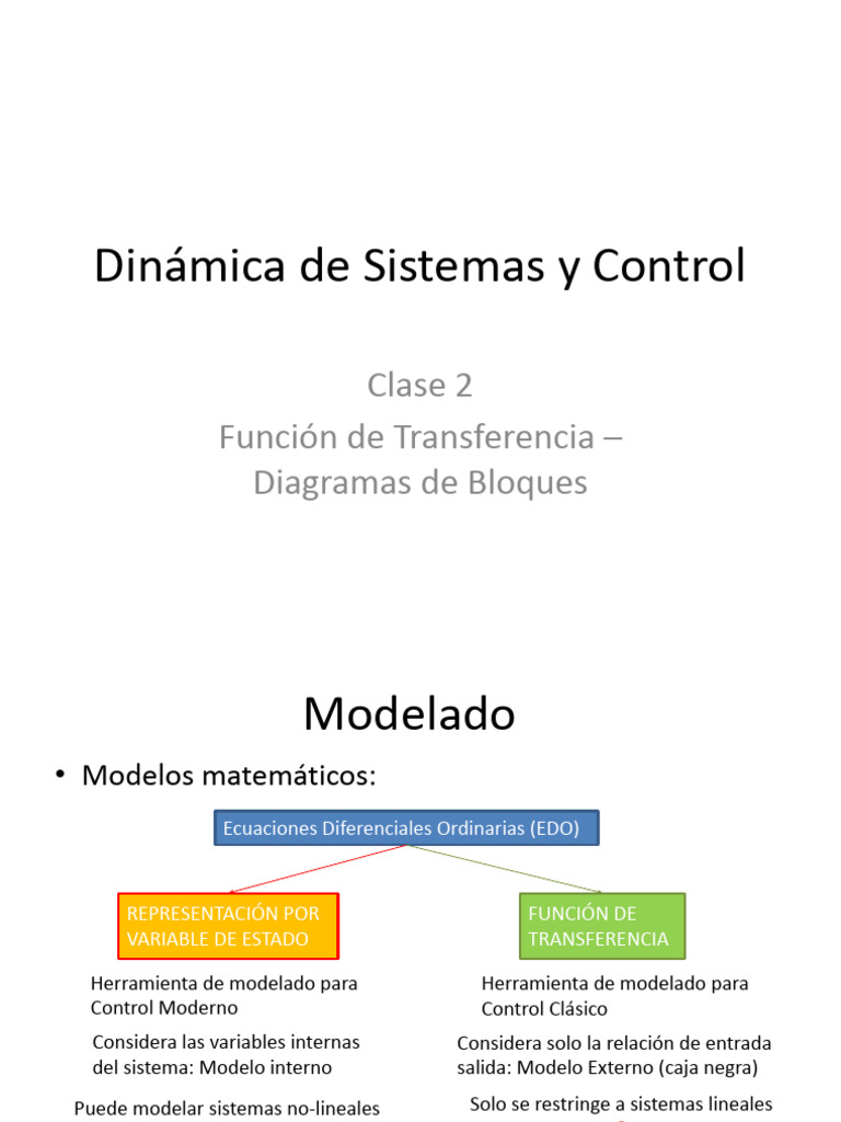 Clase - 2 - Funcion de Transferencia - Diagrama de Bloques | PDF | Sistema no lineal | Ecuaciones