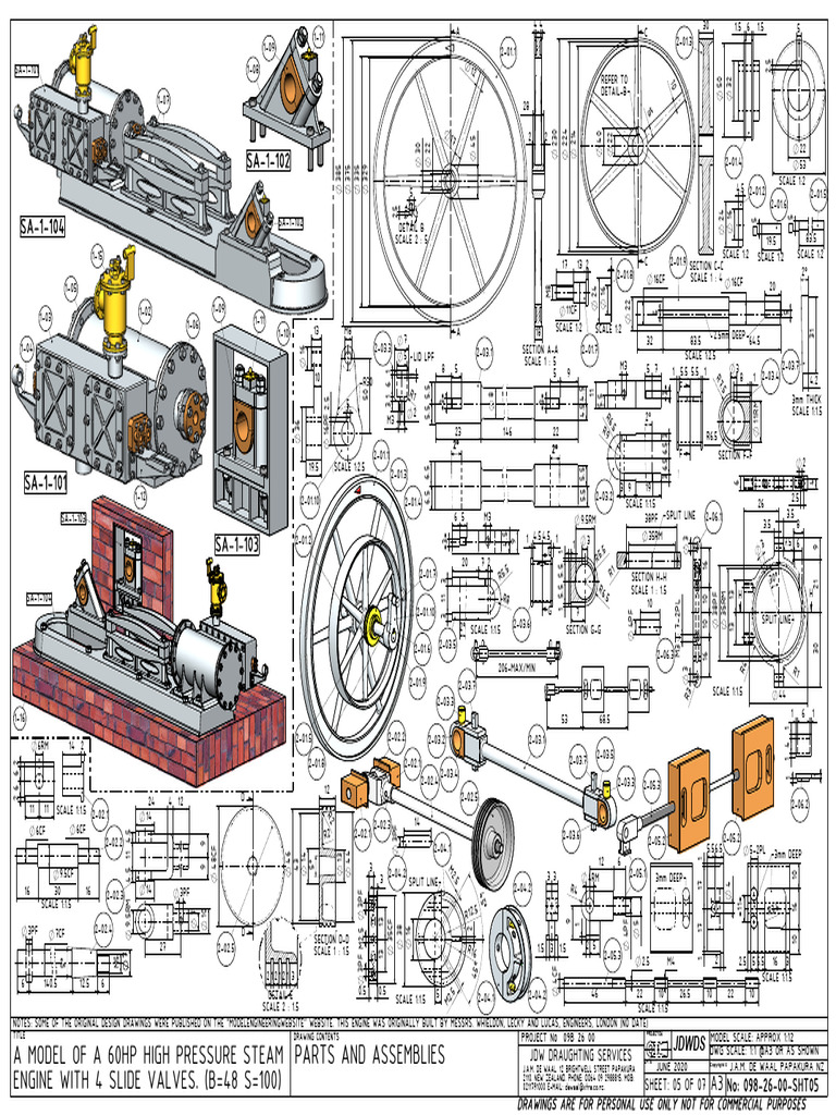 Model of 60HP High Pressure Steam Engine | PDF