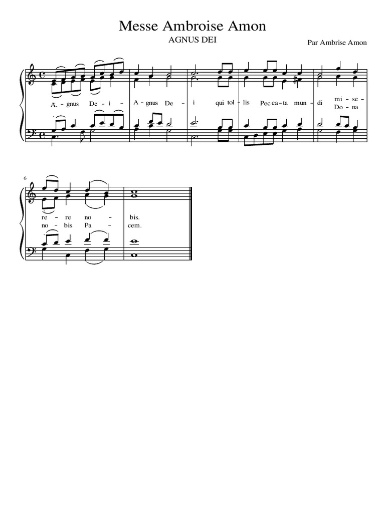 Messe - Ambroise - Amon AGNUS DEI | PDF