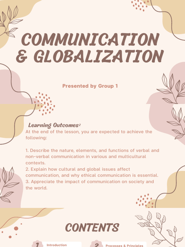 GROUP 1 COMMUNICATION AND GLOBALIZATION Group Presentation - 20231003 - 133441 - 0000 | Download ...