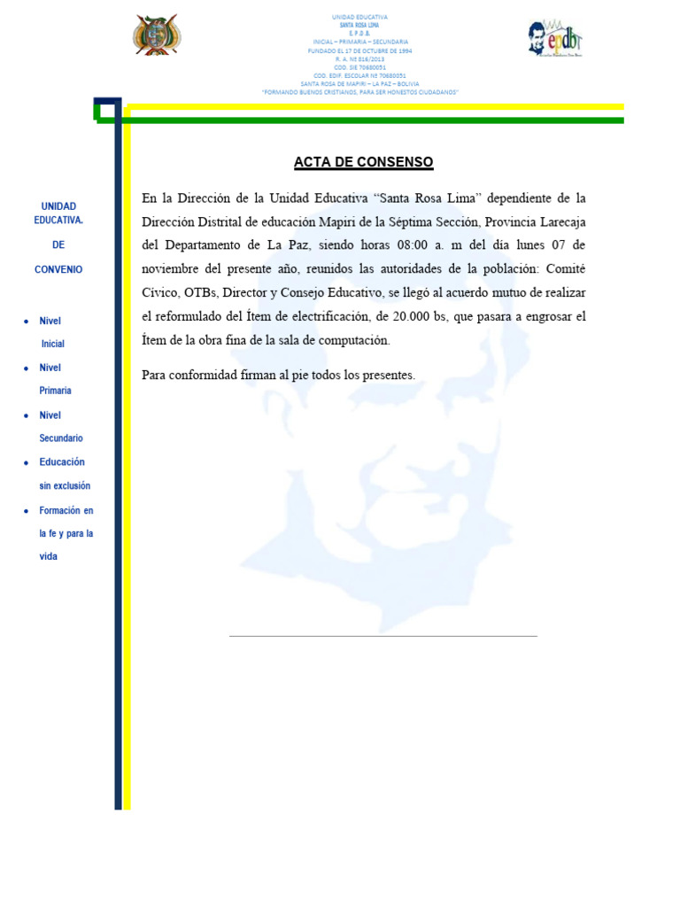 Acta de Consenso | PDF