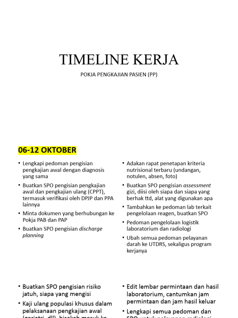 Timeline Pokja PP | PDF