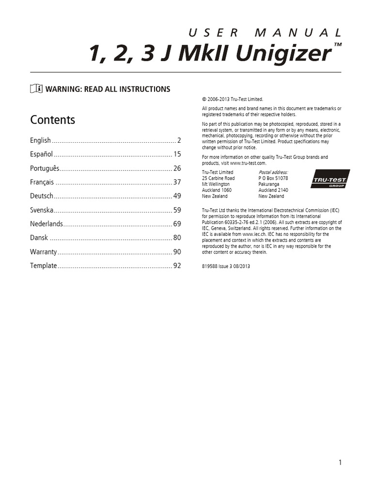 Manual Cerco Electrico Pel 401, 402, 403 MK II (En, Es, PT, FR, De, SV ...