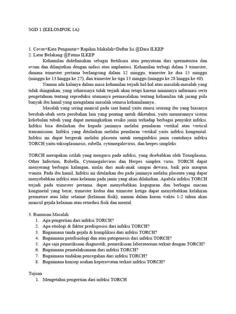 SGD 1 (Kelompok 1a) | PDF