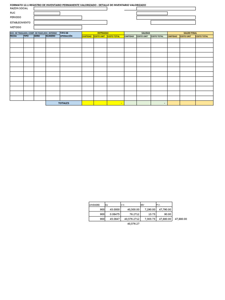 Formato Kardex - Alumnos | PDF