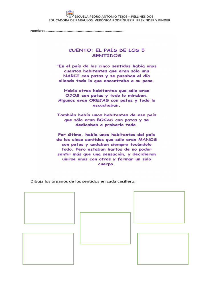 Cuento El Pais de Los 5 Sentidos | PDF