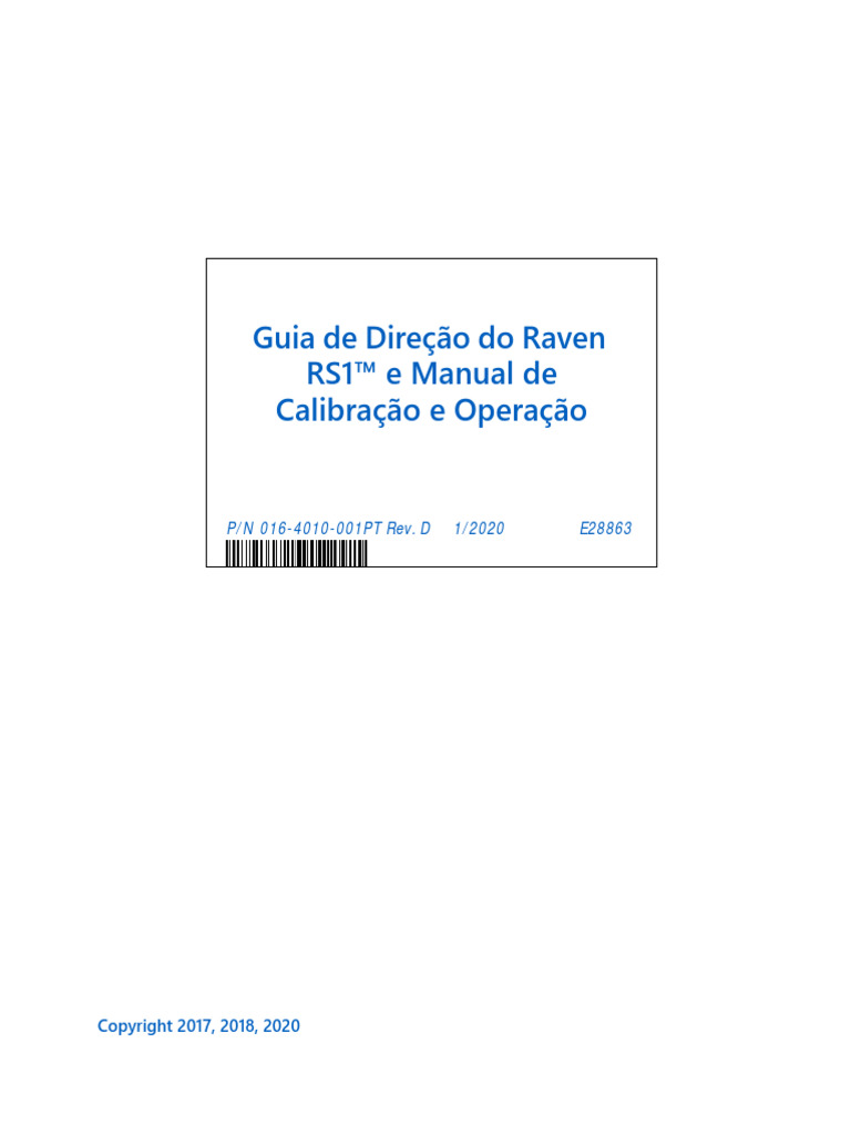Guia de Direção Do Raven RS1 e Manual de Calibração e Operação | PDF ...