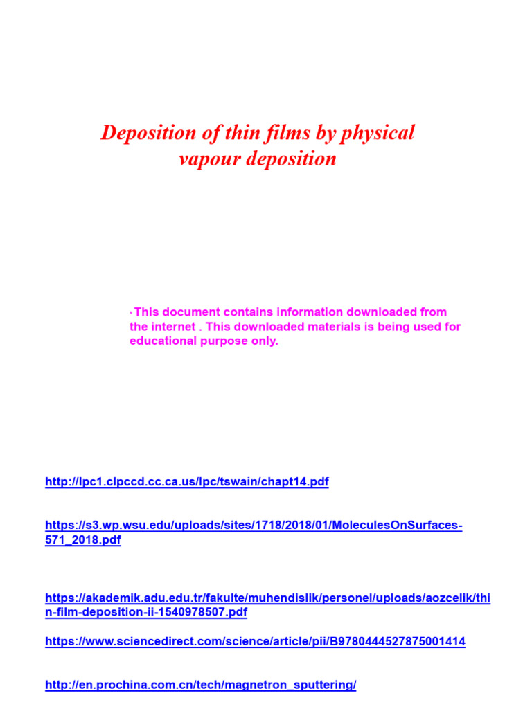 Thin Films by PVD | PDF