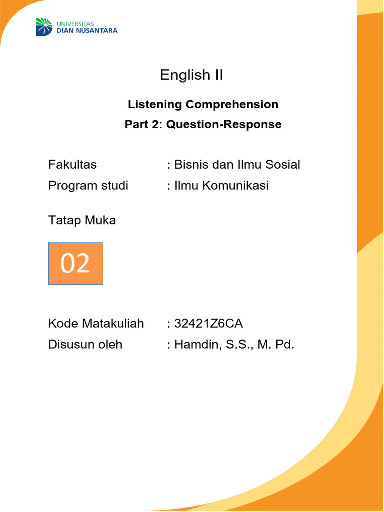 Module 2 - English II | PDF | Question | Word