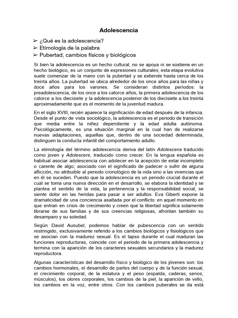 1 Adolescencia | PDF | Adolescencia | Las emociones