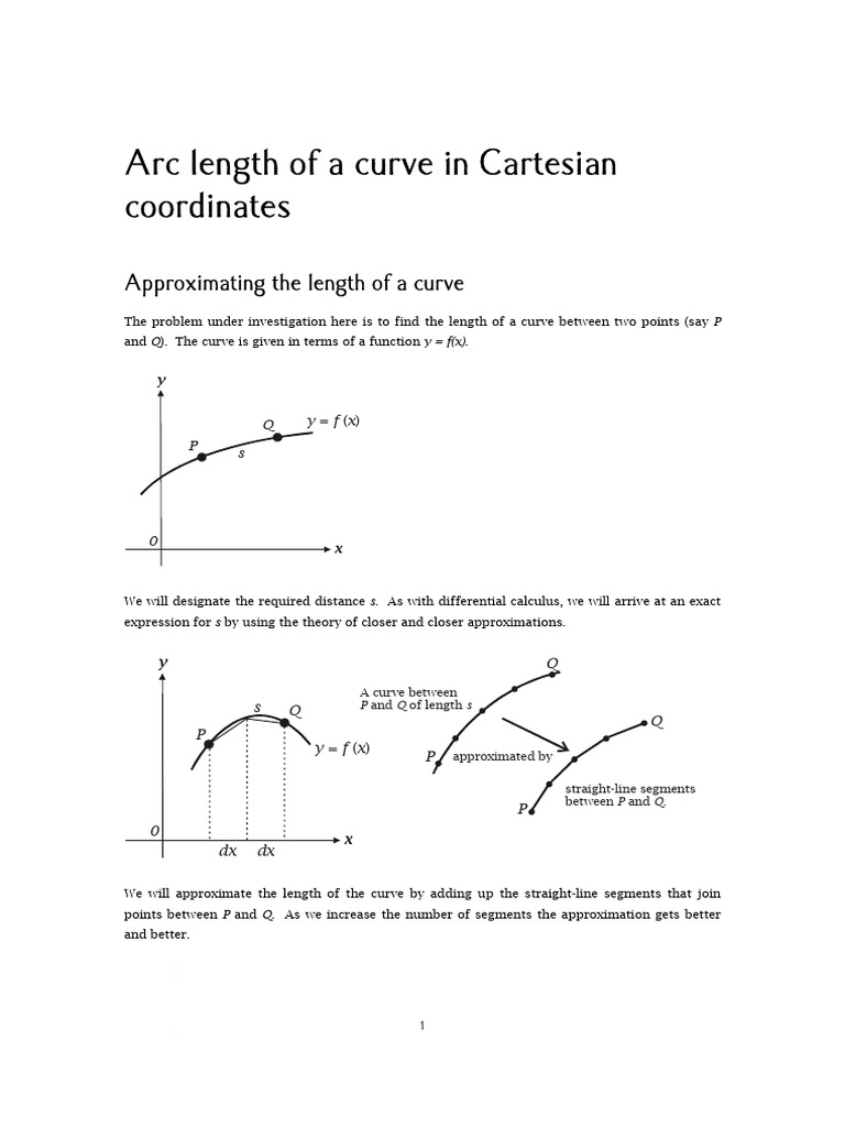 Arc Length Cartesian Coordinates | PDF