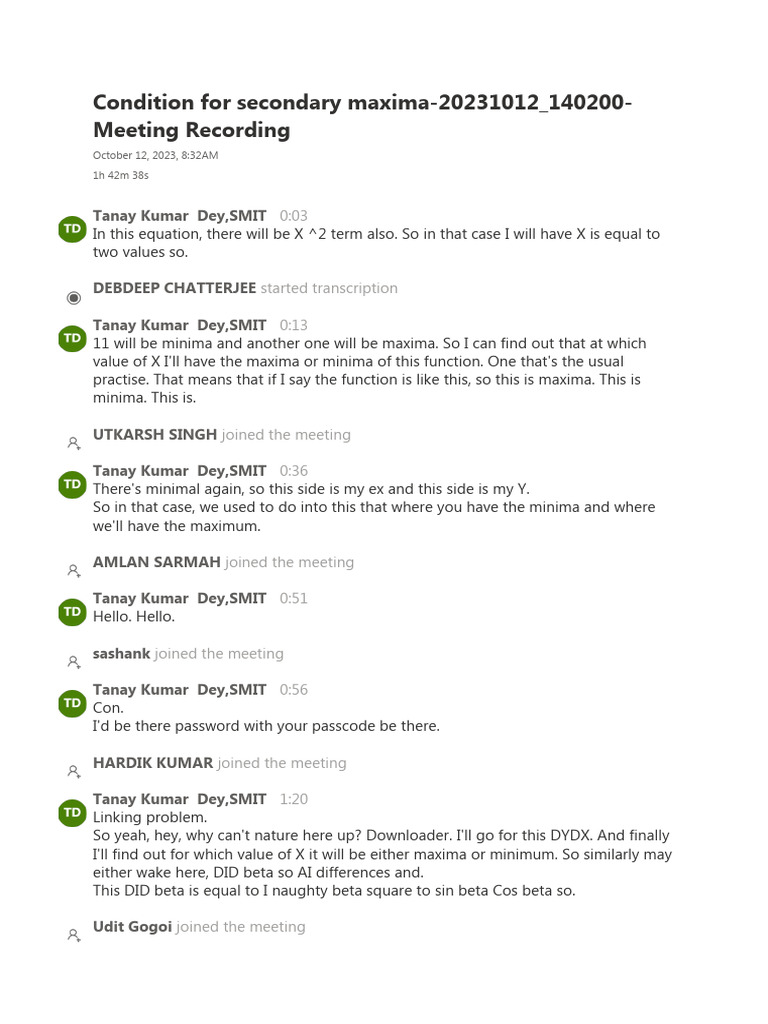 Condition For Secondary Maxima | PDF