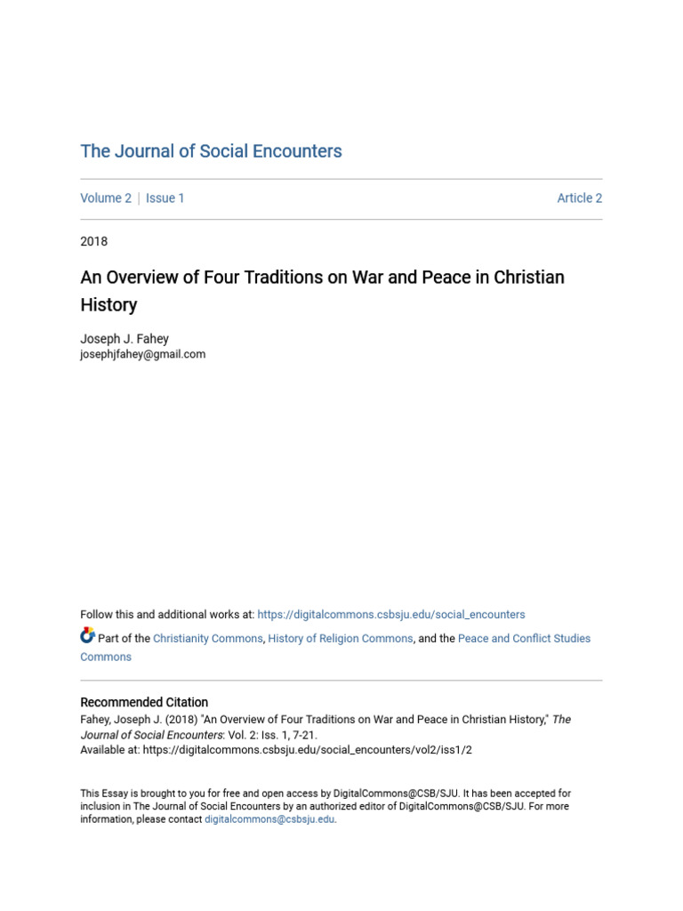 Christian Traditions on War and Peace | PDF | Just War Theory | Book Of ...