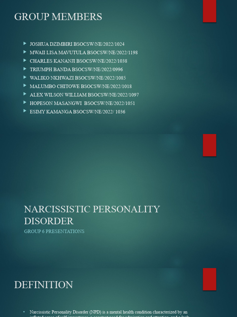 Narcissistic Personality Disorder | PDF | Mental Health | Abnormal ...