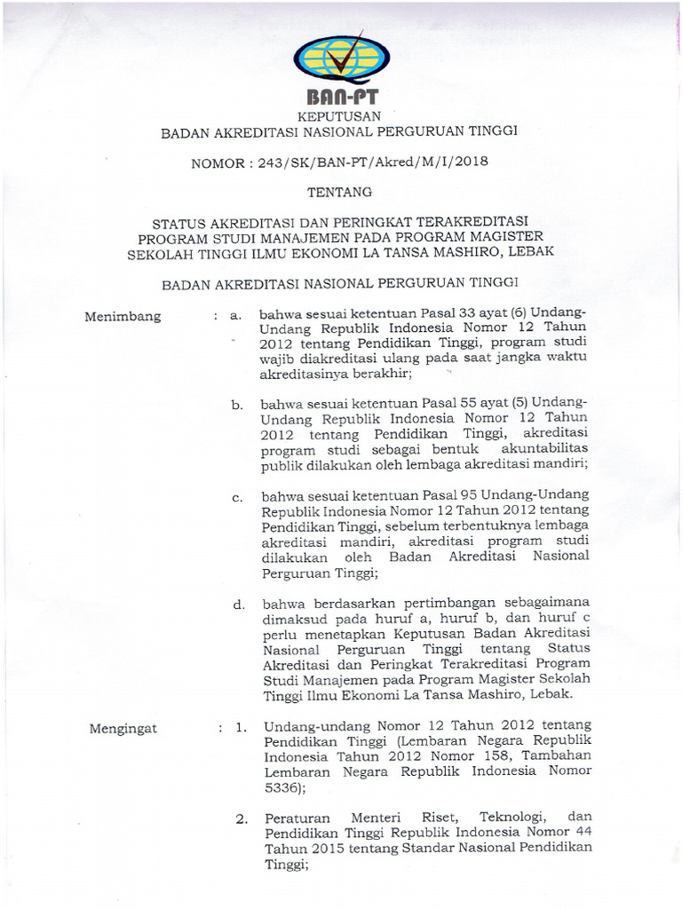 Sk-Akreditasi Latansa | PDF