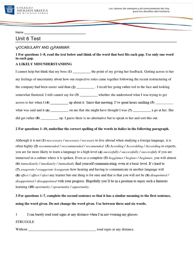 Unit 06 Test Cae Pdf