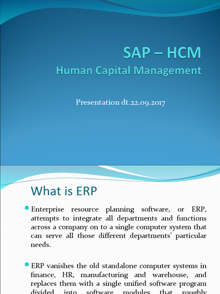Sap - HCM - Presentation | PDF | Enterprise Resource Planning | Payroll