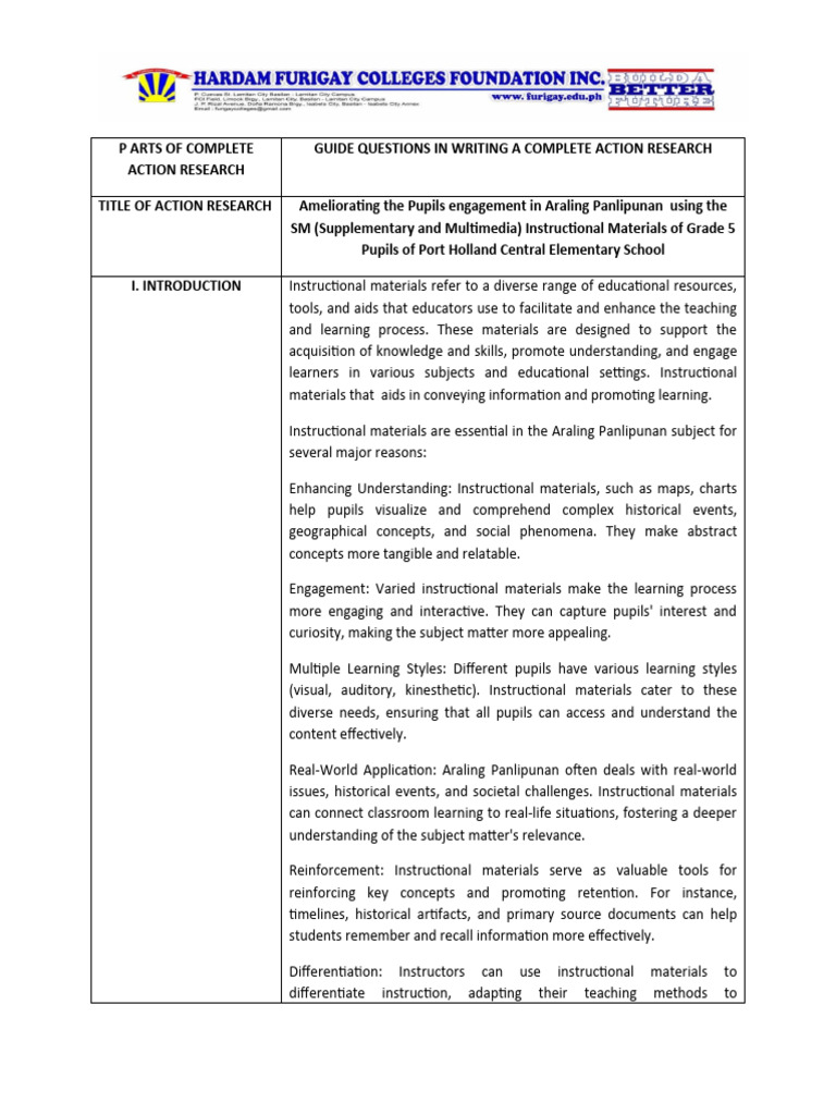 My Action Research (Chapter 1 - 2) | PDF | Multimedia | Learning