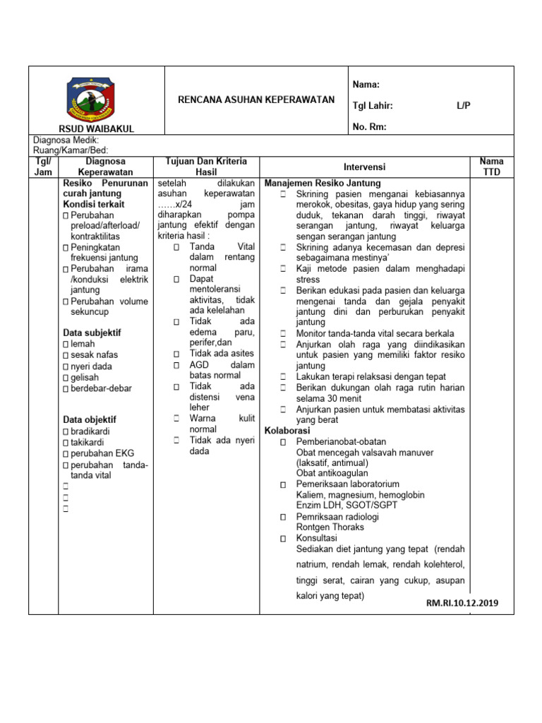 RM - RI.10.12 .Askep Resiko Penurunan Curah Jantung | PDF