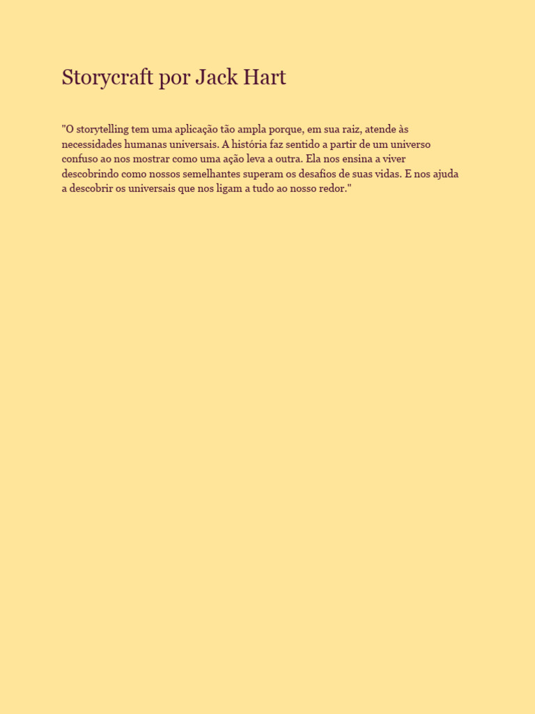 Storycraft de Jack Hart - Resumo | PDF | Narrativa | Tempo
