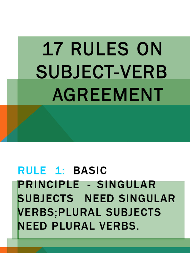 Subject-Verb Agreement Rules Explained | PDF | Grammatical Number | Plural