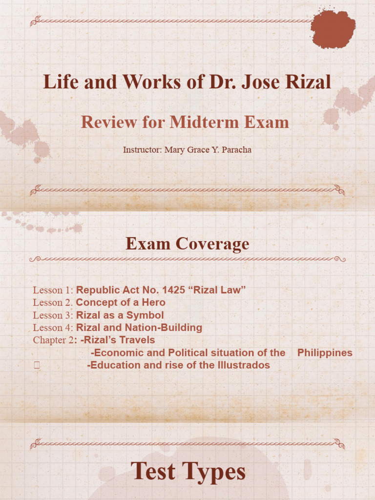Rizal Midterm Review | PDF | Philippines