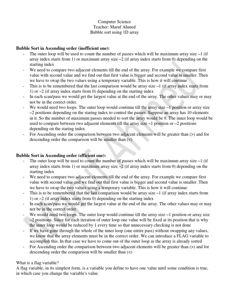 Bubble Sort | PDF | Computer Programming | Algorithms And Data Structures Bubble Sort | PDF | Computer Programming | Algorithms And Data Structures
