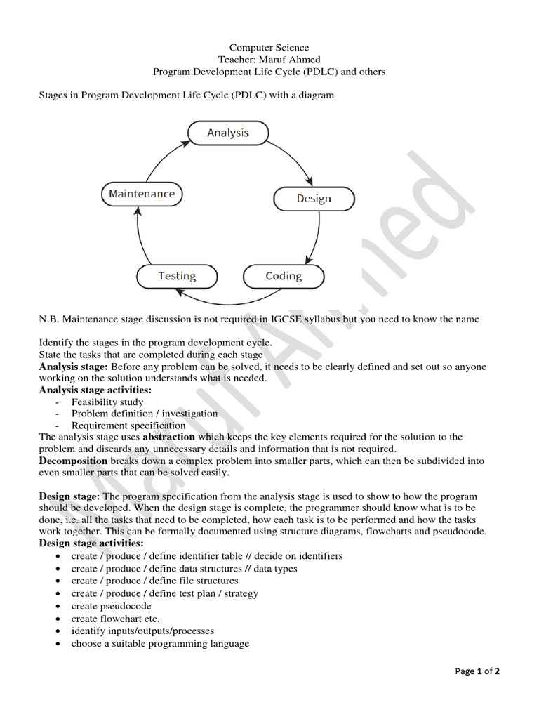 Program Development Life Cycle | PDF