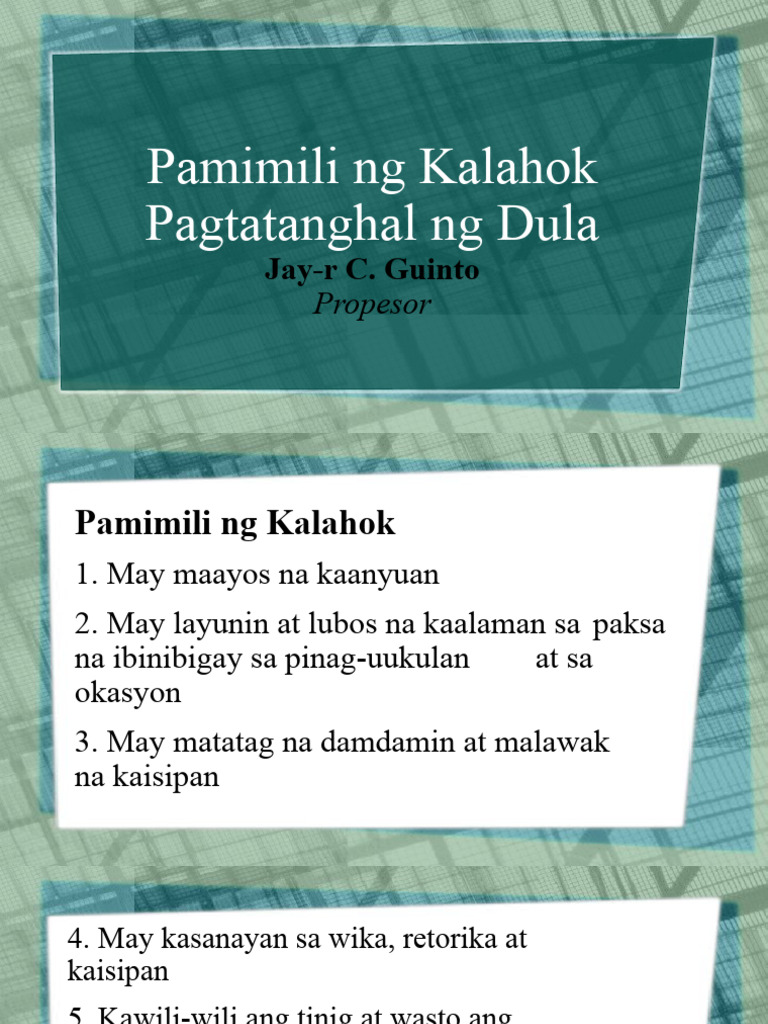 Dulaang Filipino PPT 4 | PDF