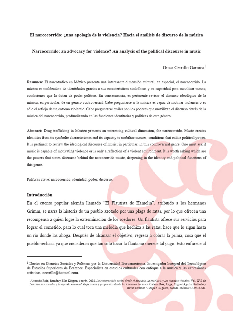 Narcocorrido Apología de La Violencia | PDF