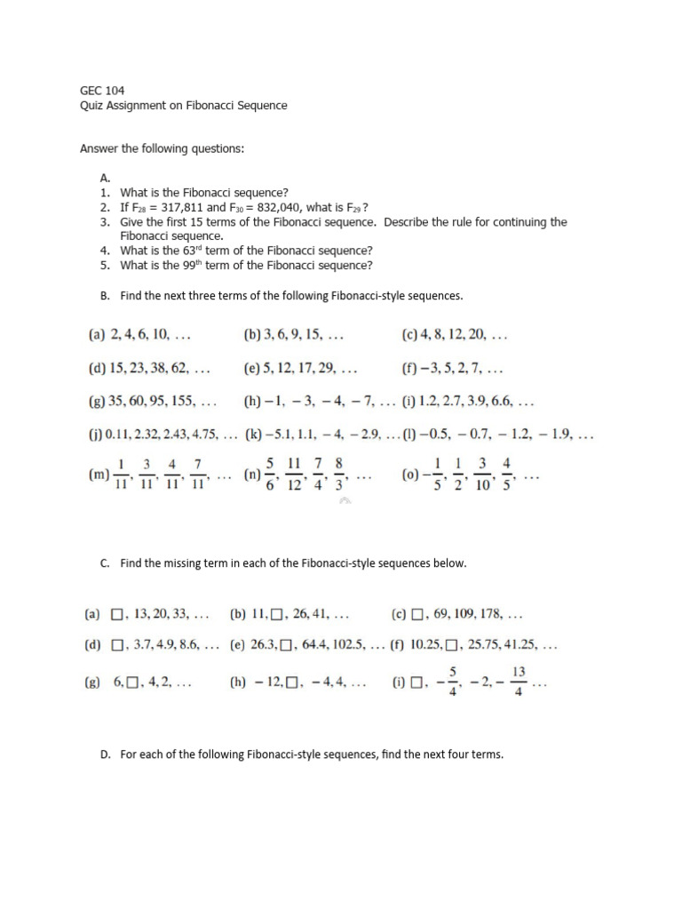 Week 2 Exercise On Fibonacci Sequence | PDF