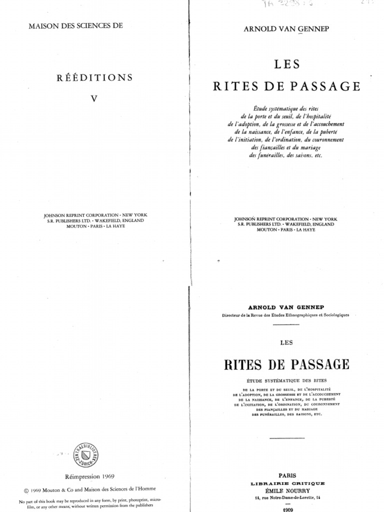 3 Van Gennep Les Rites Des Passages Pdf