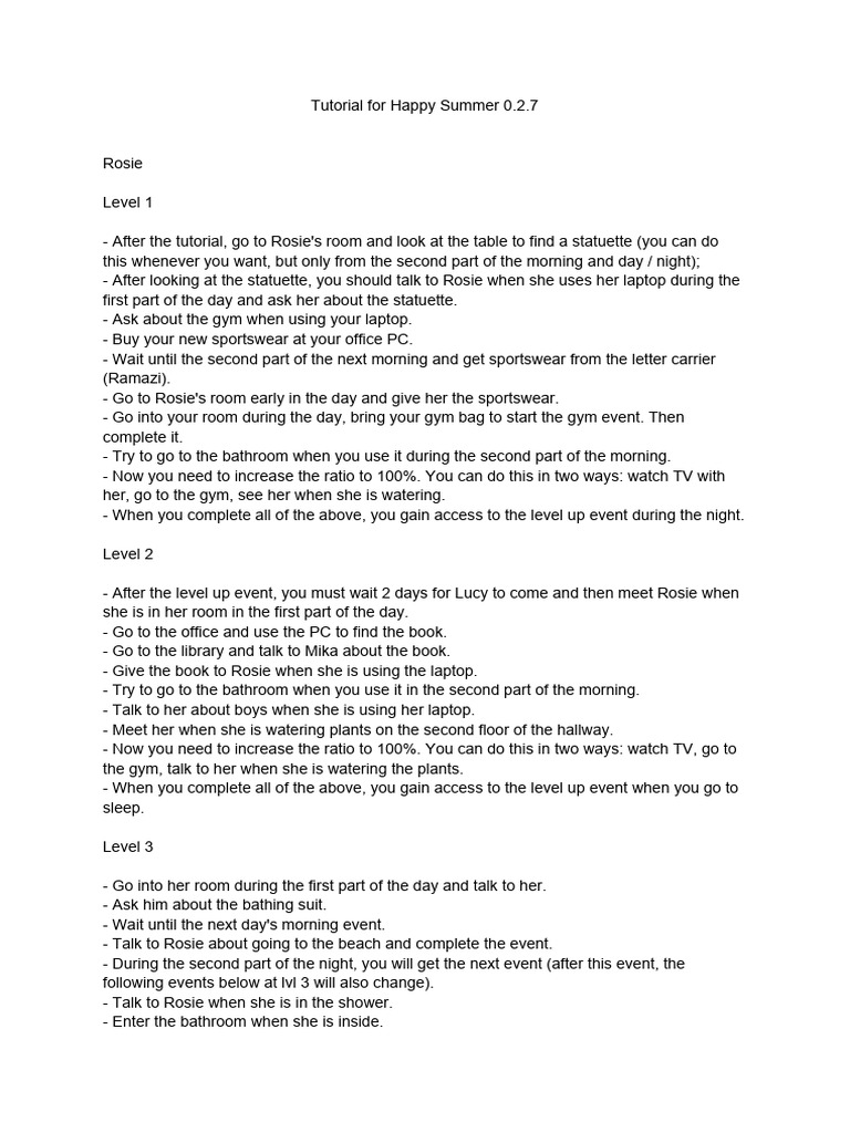 Guide Happy Summer 2.7 | PDF