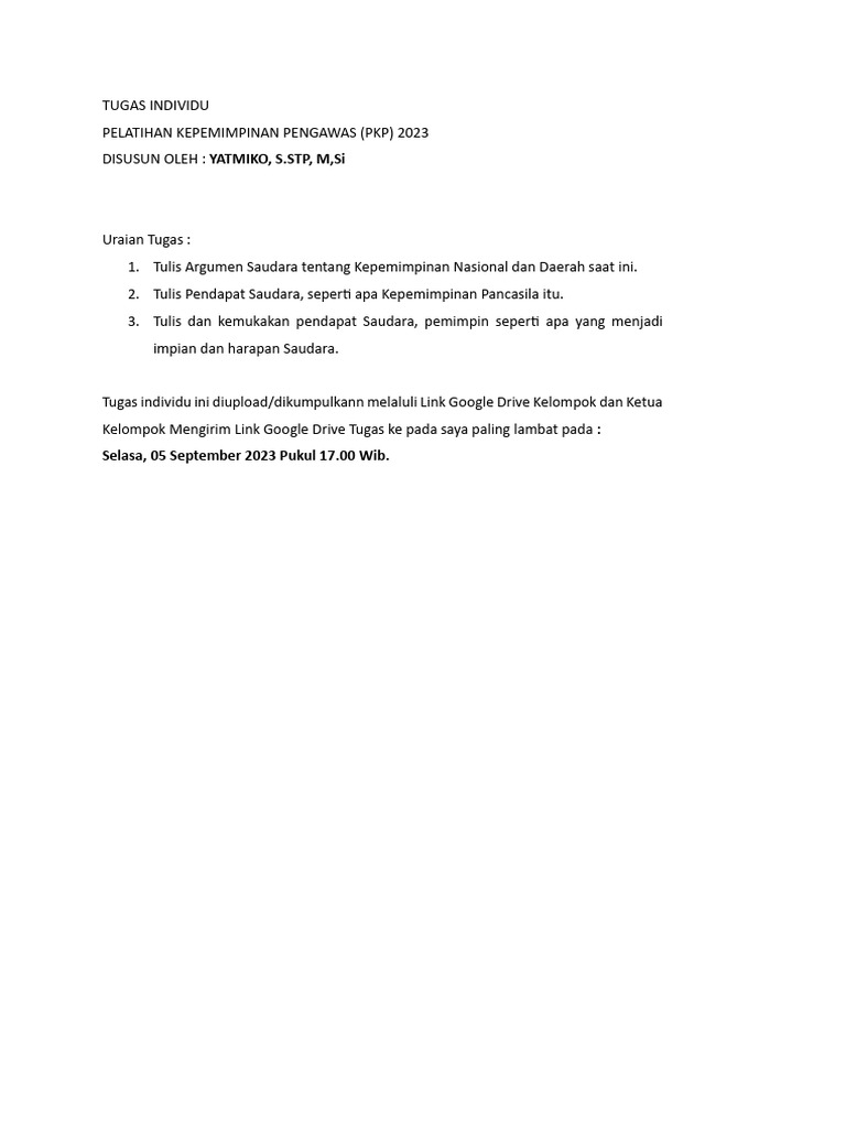 Tugas Individu Agenda I PKP 2023 | PDF