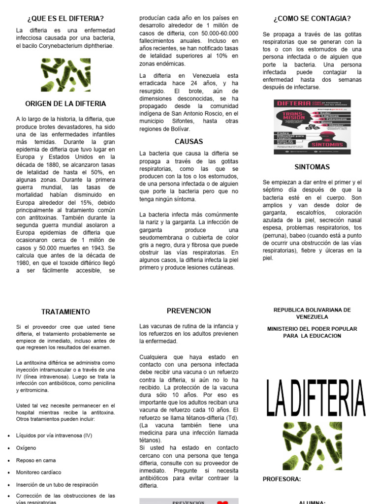 TriptiCo DIFTERIA | PDF | Especialidades Medicas | Enfermedades y trastornos