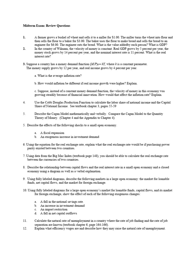 ECO 320 Spring 2016 Midterm Exam Review | PDF