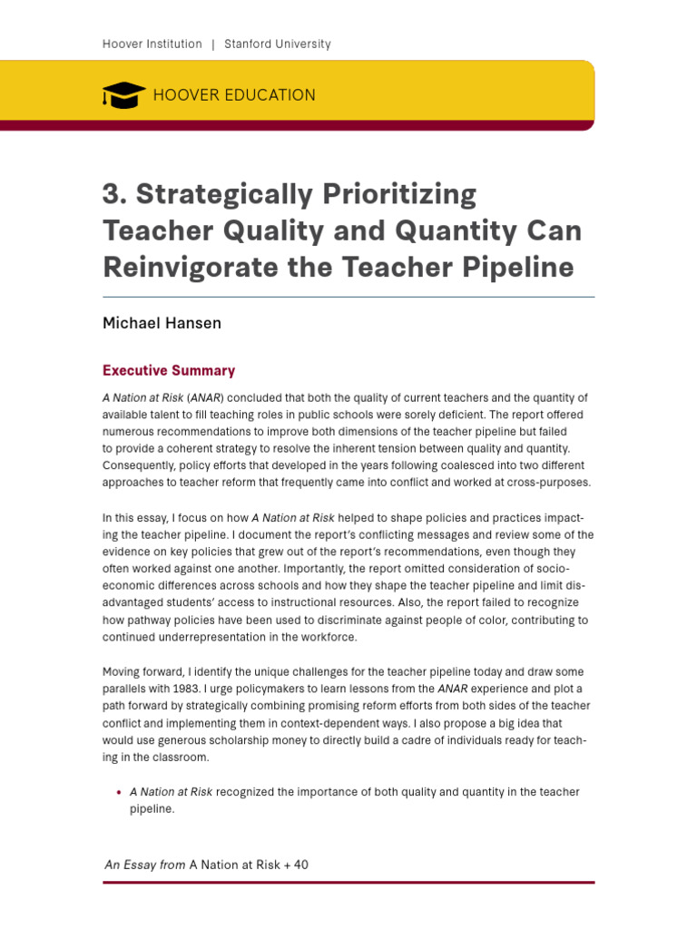 Strategically Prioritizing Teacher Quality and Quantity Can ...