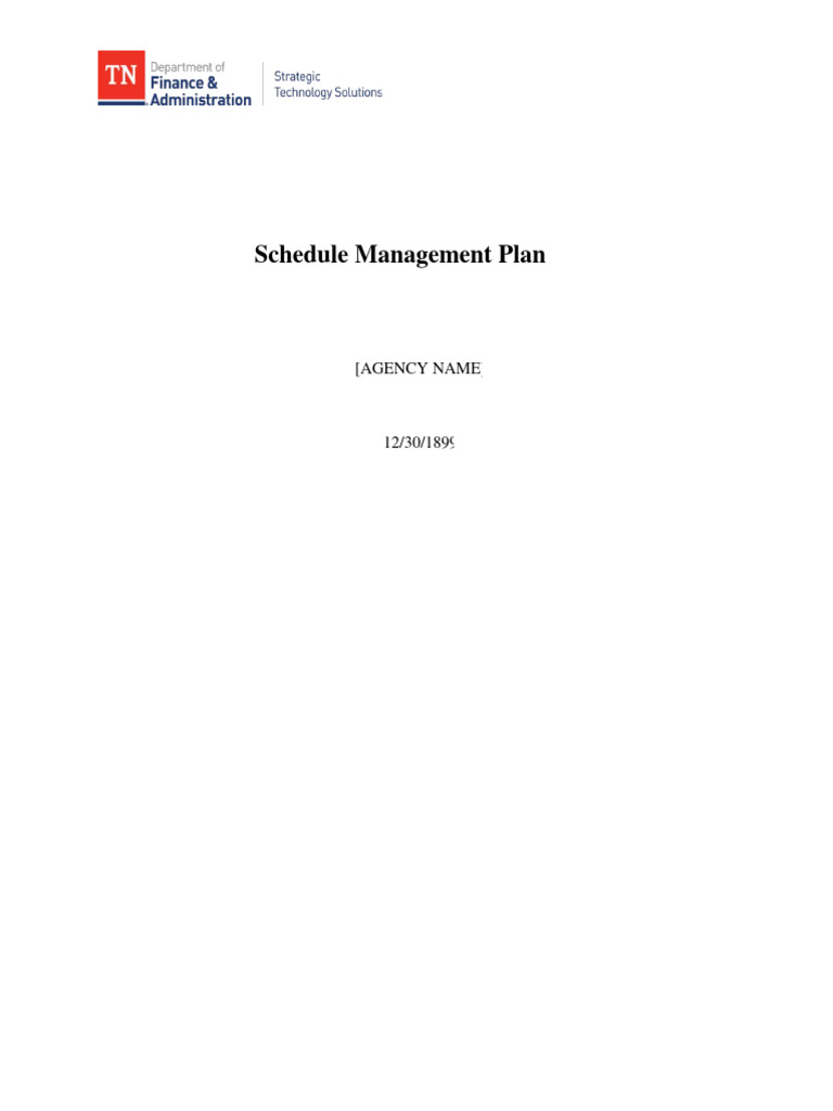TBSMSchedule Management Plan | PDF