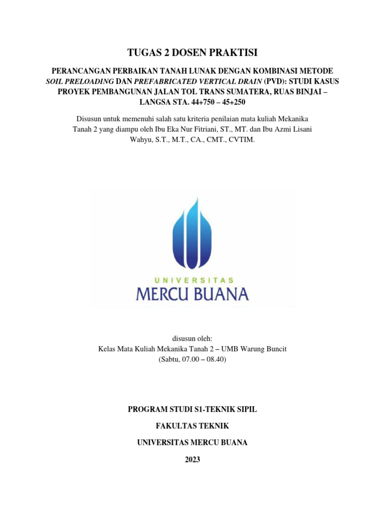 Mektan 2 - Soil Preloading Dan PVD | PDF Mektan 2 - Soil Preloading Dan PVD | PDF