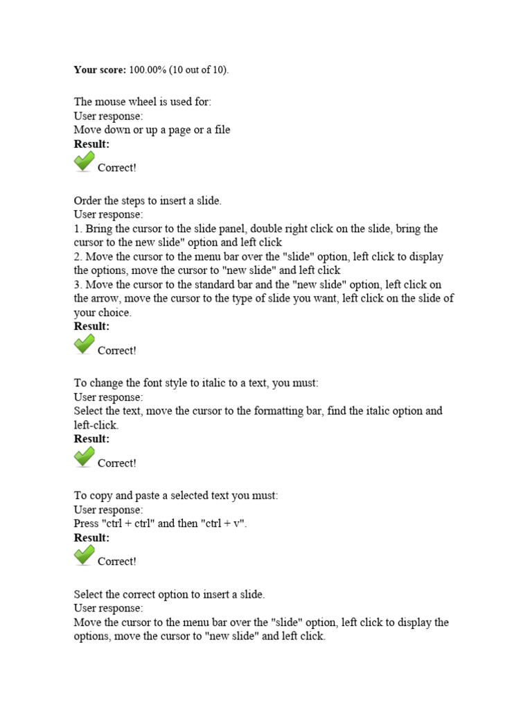 EVALUATION OF OFFICE PRACTICES | PDF | Cursor (User Interface) | Computer Keyboard
