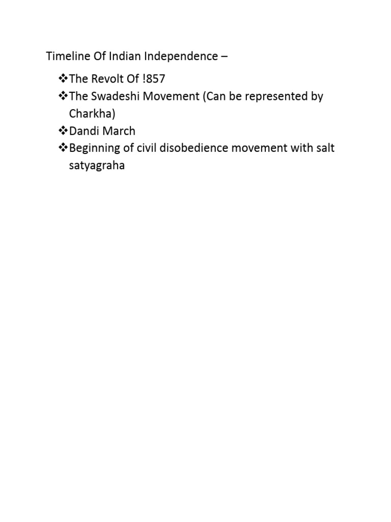 Timeline of Indian Independence | PDF