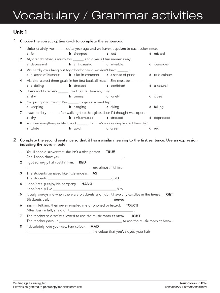 b1 Extra Vocabulary and Grammar Activities 0 | PDF | Robbery
