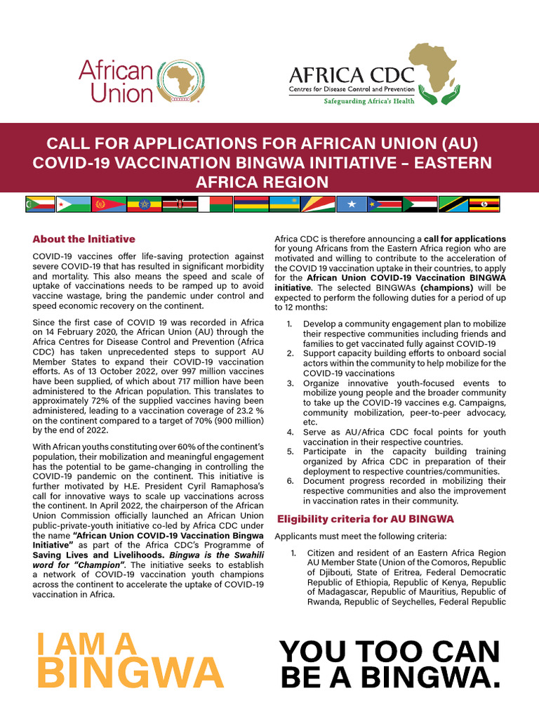 Call for BINGWA Youth Champions in EA | PDF | African Union | Africa