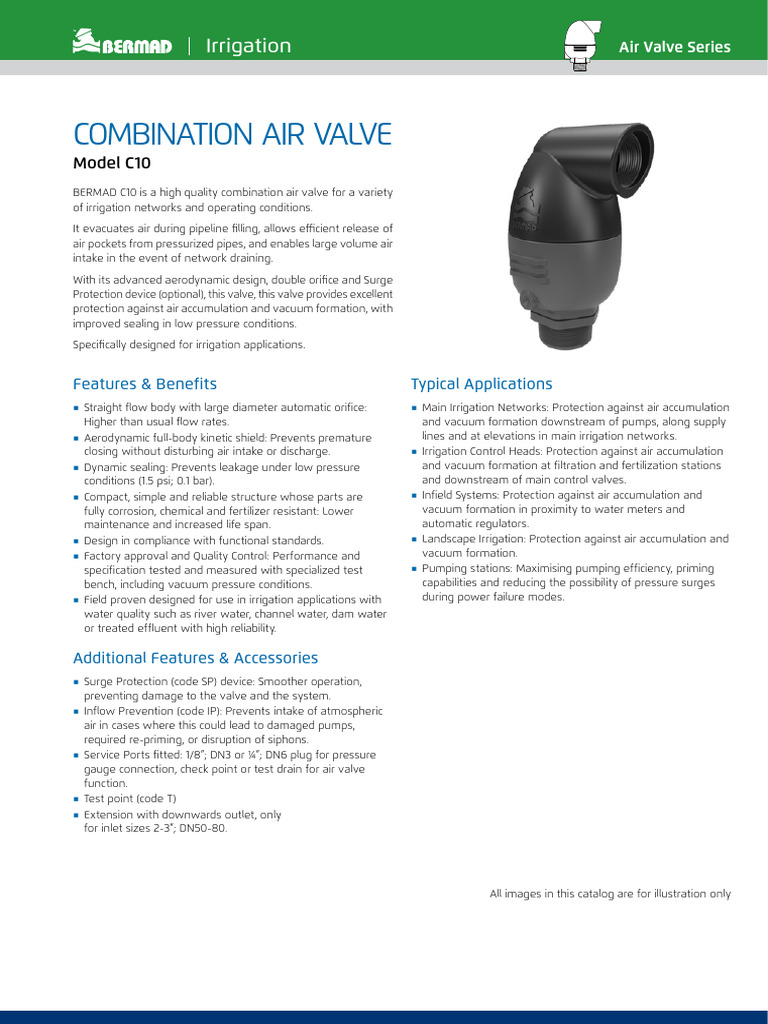 Válvula de Aire Bermad Combinada C10 | PDF